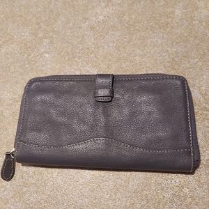 Tignanello | Bags | Tignanello Genuine Leather Zip Around Wallet Gray ...